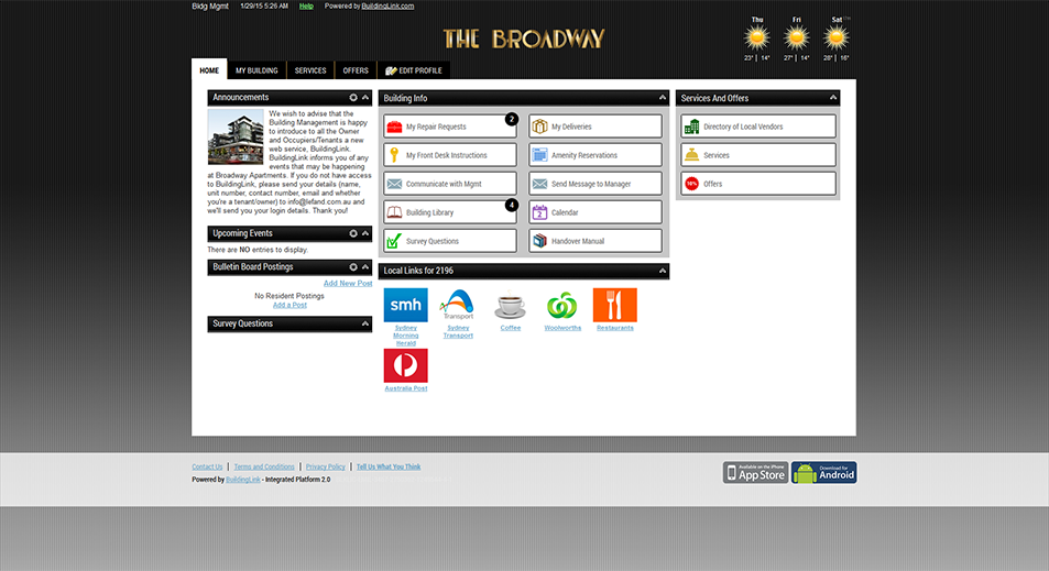 Buildinglink Tenant Display